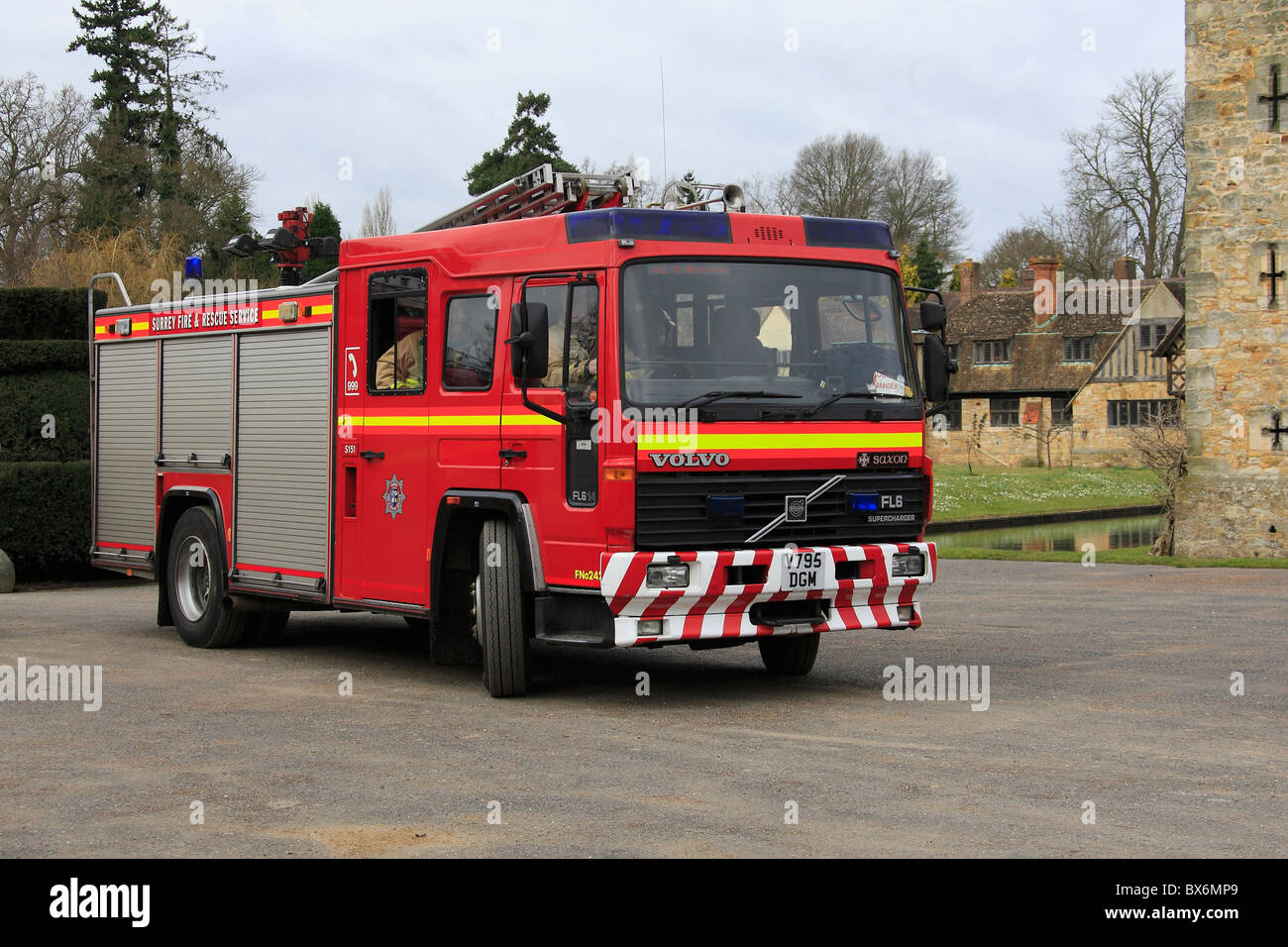 Surrey fire brigade fire engine Stock Photo - Alamy Surrey fire brigade fire engine Stock Photo - Alamy