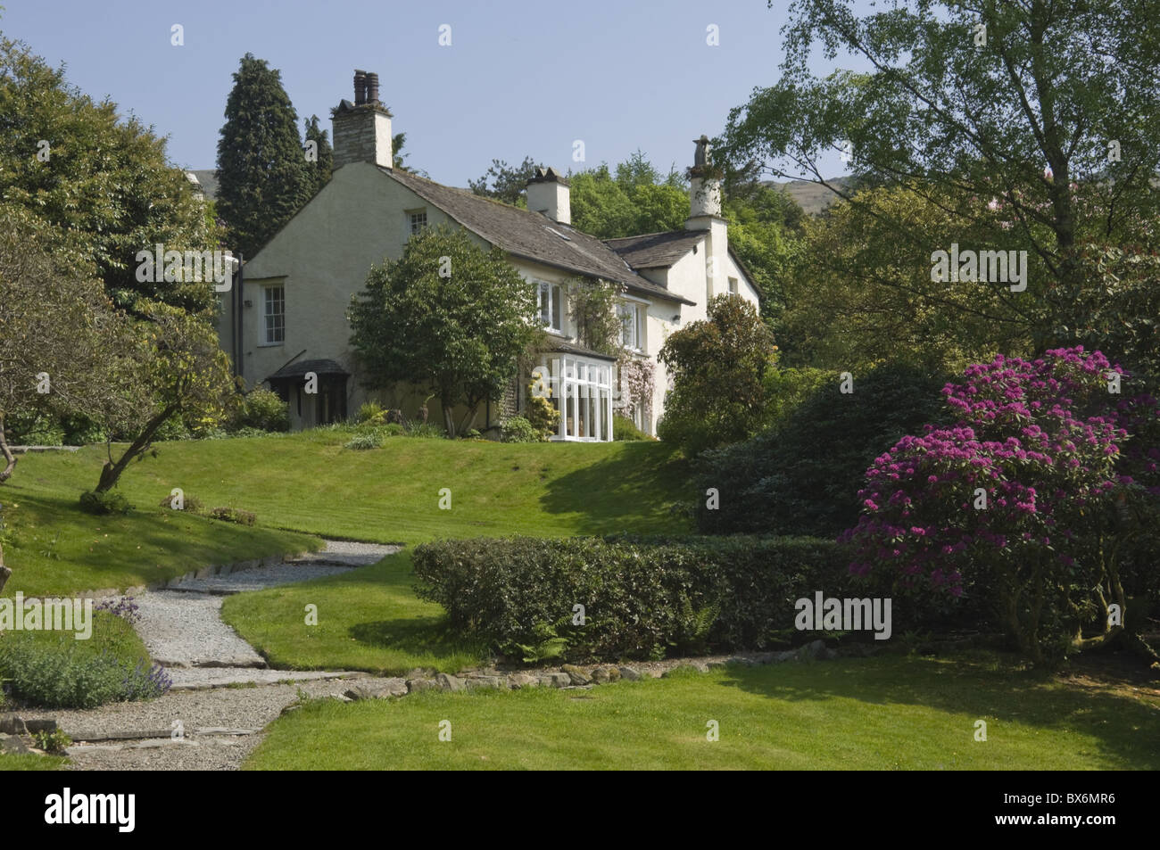 A view from grounds to Rydal Mount, home of William Wordsworth who died ...