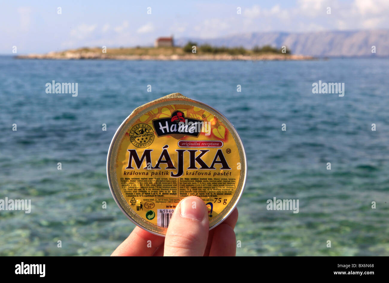 Traditional Czech paste Majka is shown at the Adriatic Sea coastal ...