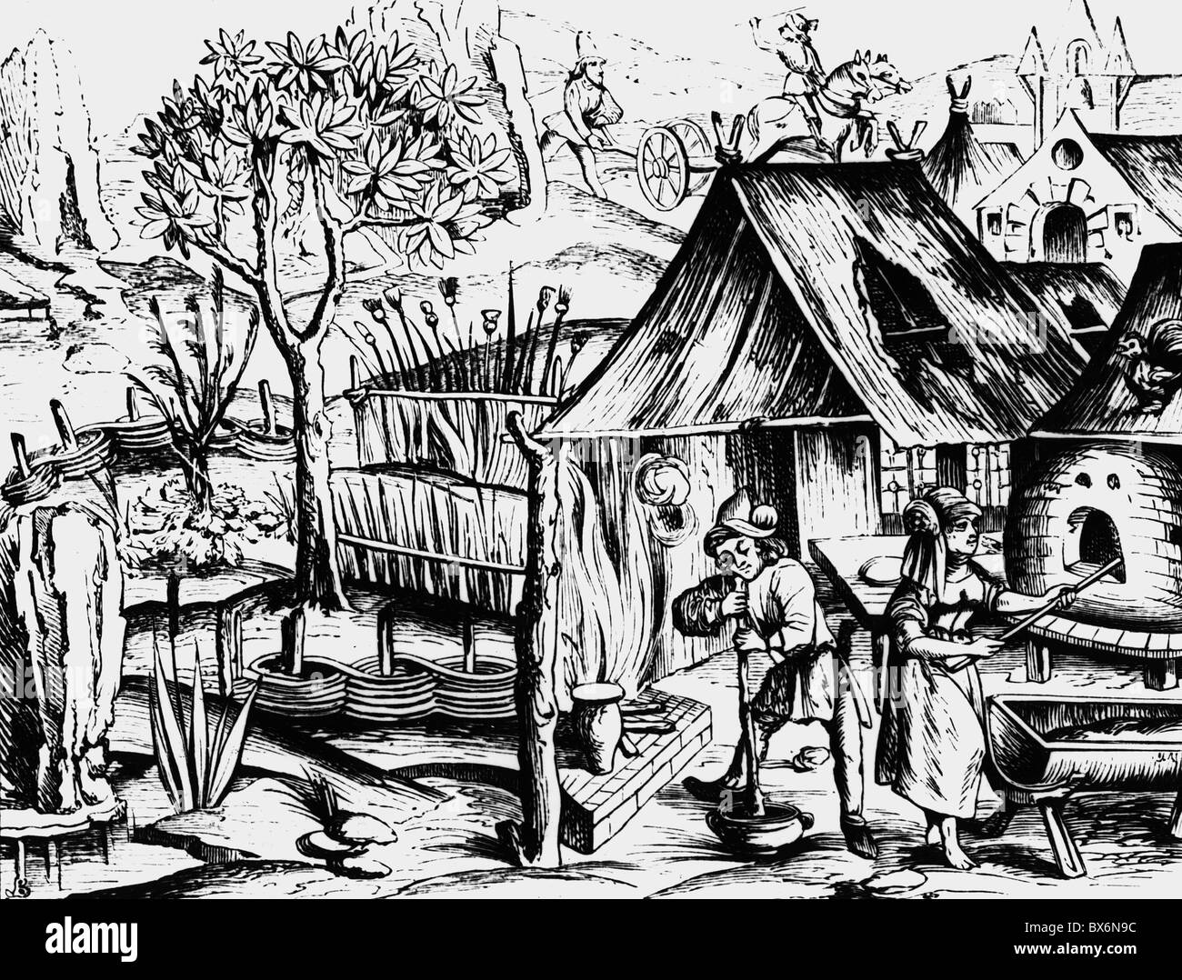 Working farm 16th century hi-res stock photography and images - Alamy