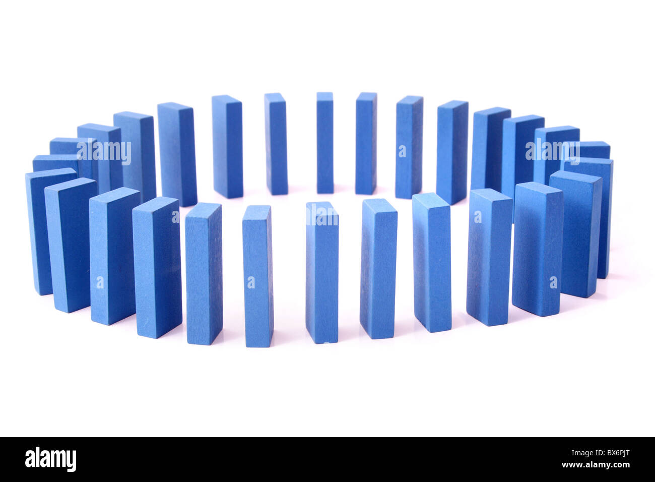 A circle of blue dominoes. All isolated on white background Stock Photo ...