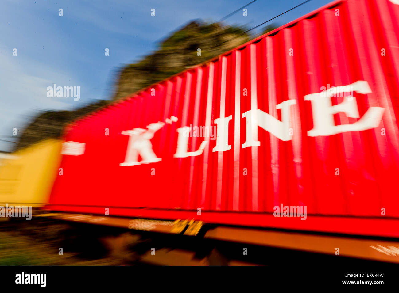 K Line, container, train, liner Stock Photo - Alamy