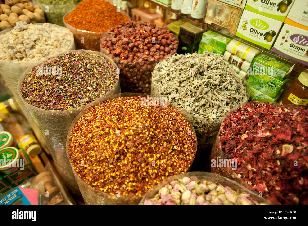 Spice Souk, Dubai, United Arab Emirates, Middle East Stock Photo - Alamy