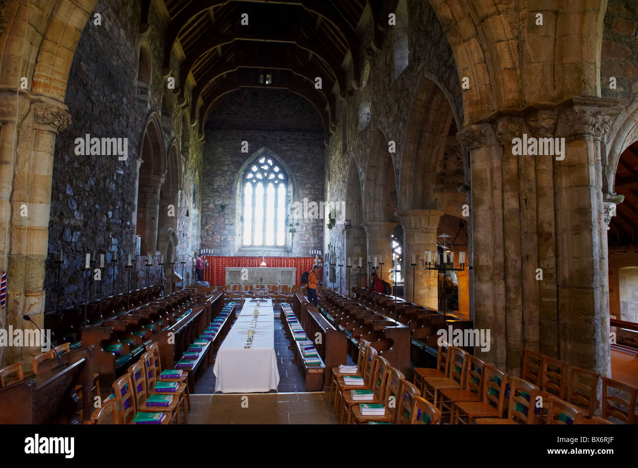 Iona Abbey, inside the church, Isle of Iona, Scotland, United Kingdom ...
