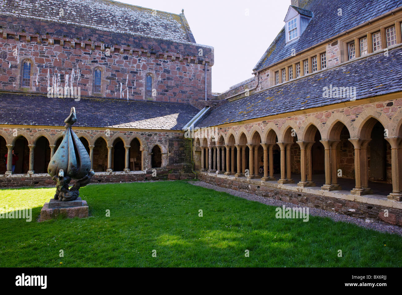 Cloisters, Iona Abbey, Isle of Iona, Scotland, United Kingdom, Europe ...