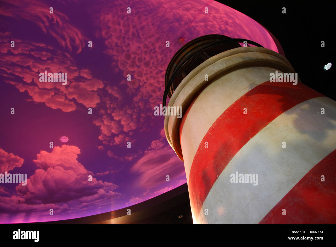 The lighthouse and sky in the children's library at the Cerritos ...