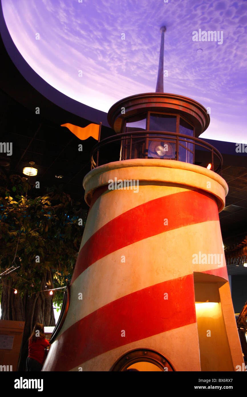 The lighthouse and sky in the children's library at the Cerritos ...