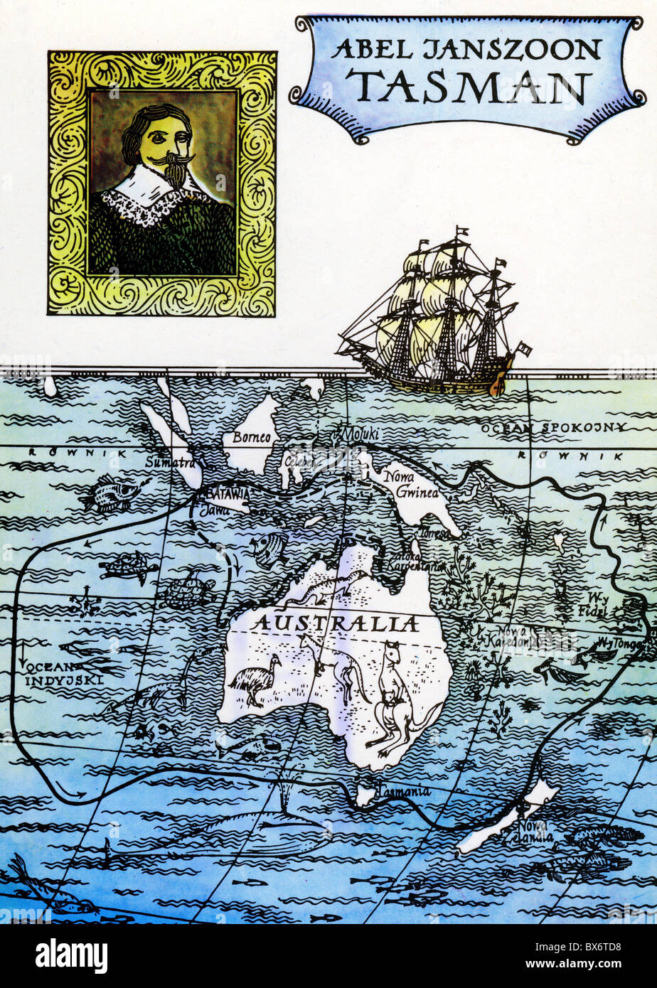 Abel tasman map hi-res stock photography and images - Alamy