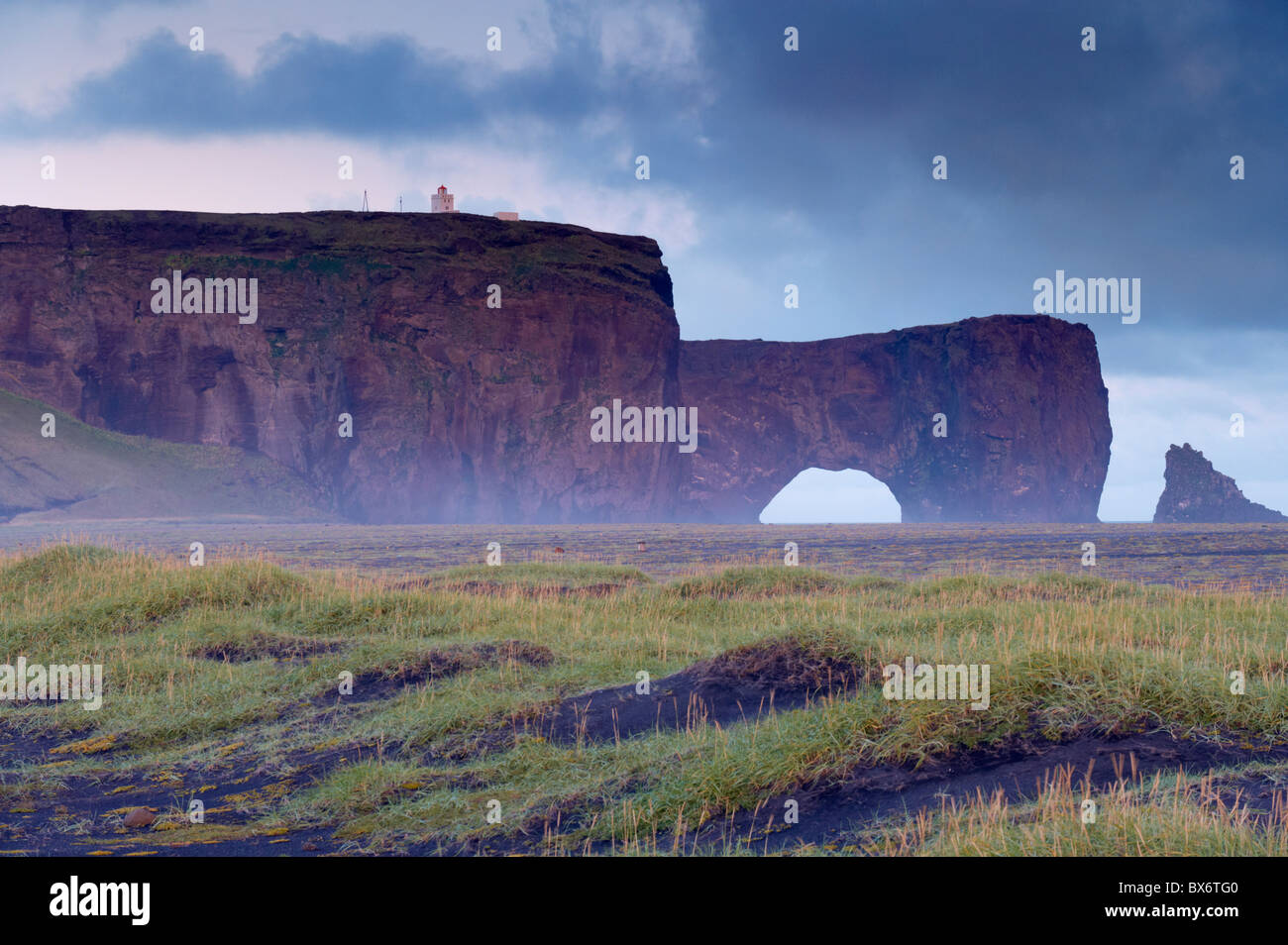 Dyrholaey inselberg and cliffs, southernmost point of Iceland, from the ...