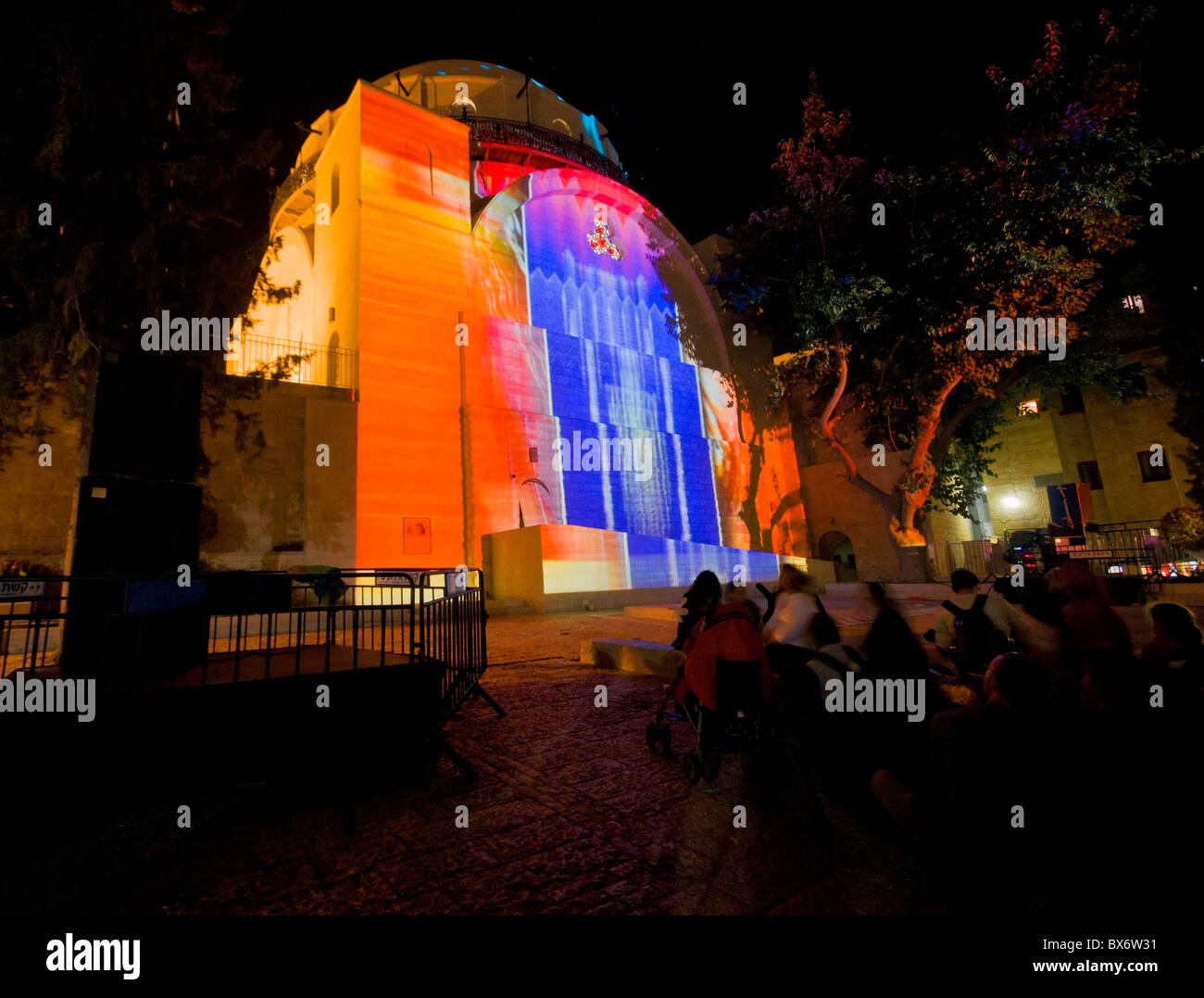 Jerusalem, Israel. An audio-visual spectacle projected on the wall of ...
