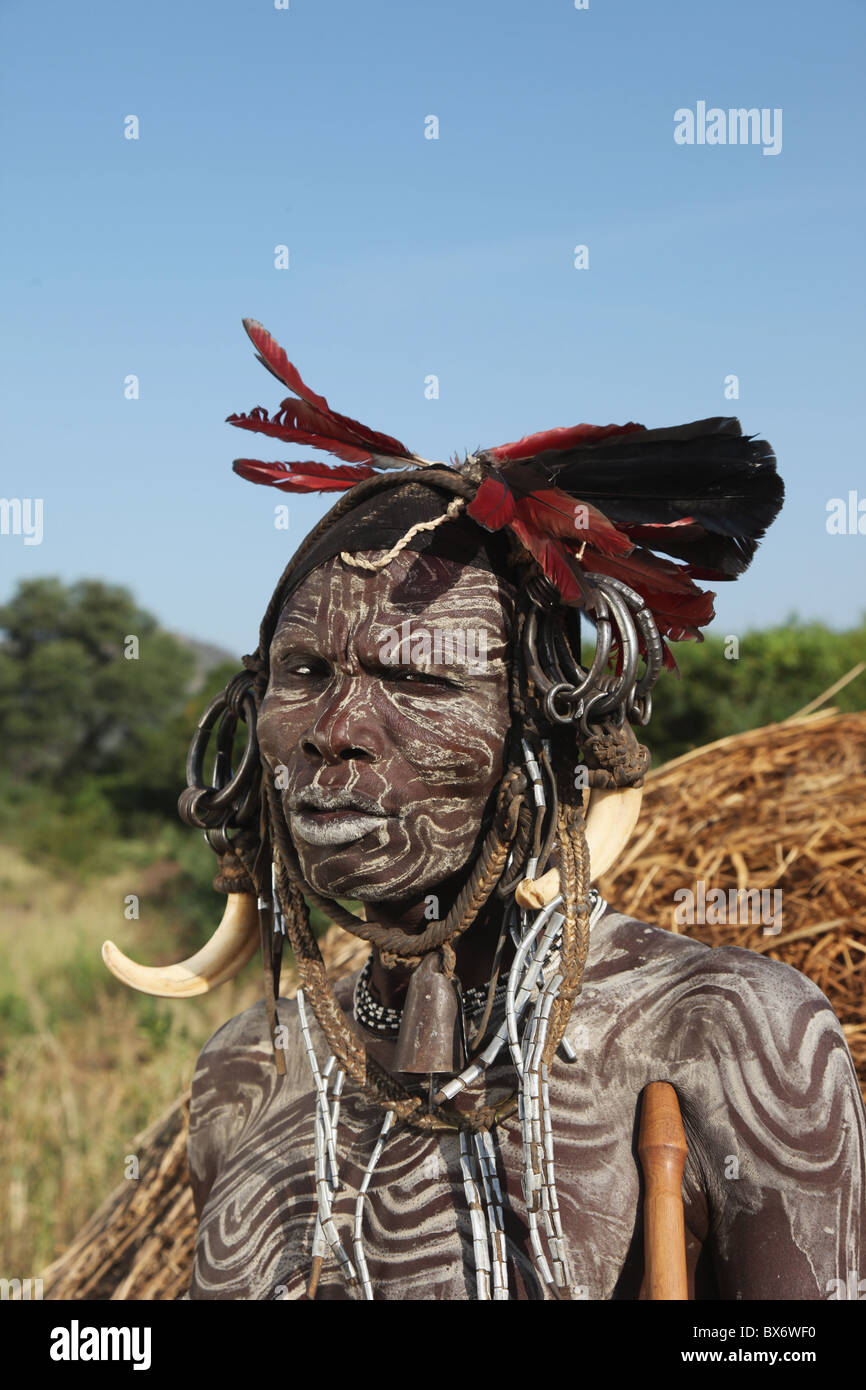 Mursi man, Omo Valley, Ethiopia, Africa Stock Photo - Alamy