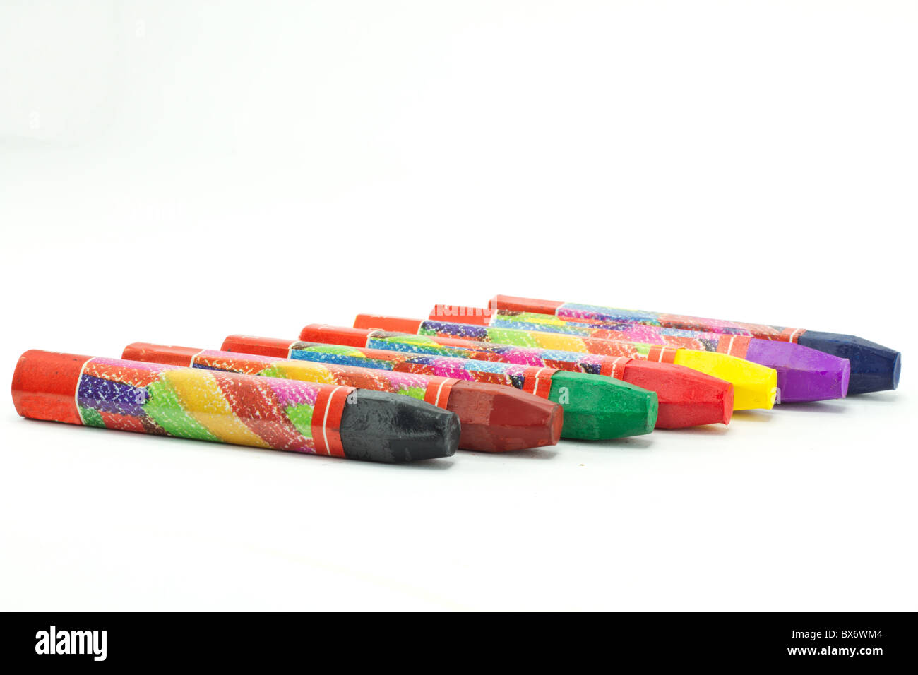 Oil Pastel Crayons on a white paper Stock Photo - Alamy