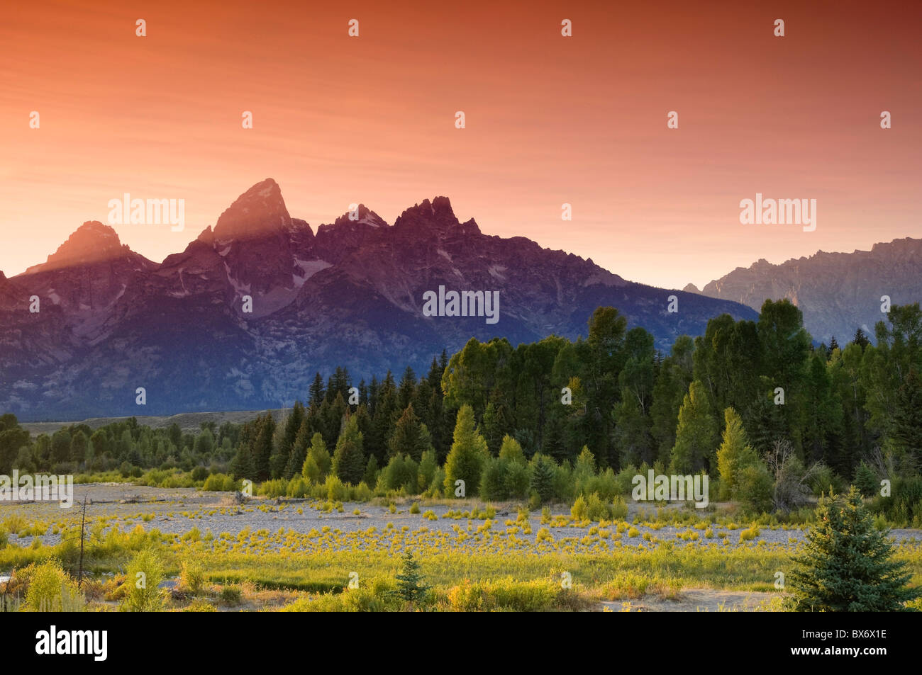 Teton Mountain Range, Grand Teton National Park, Wyoming, USA Stock ...