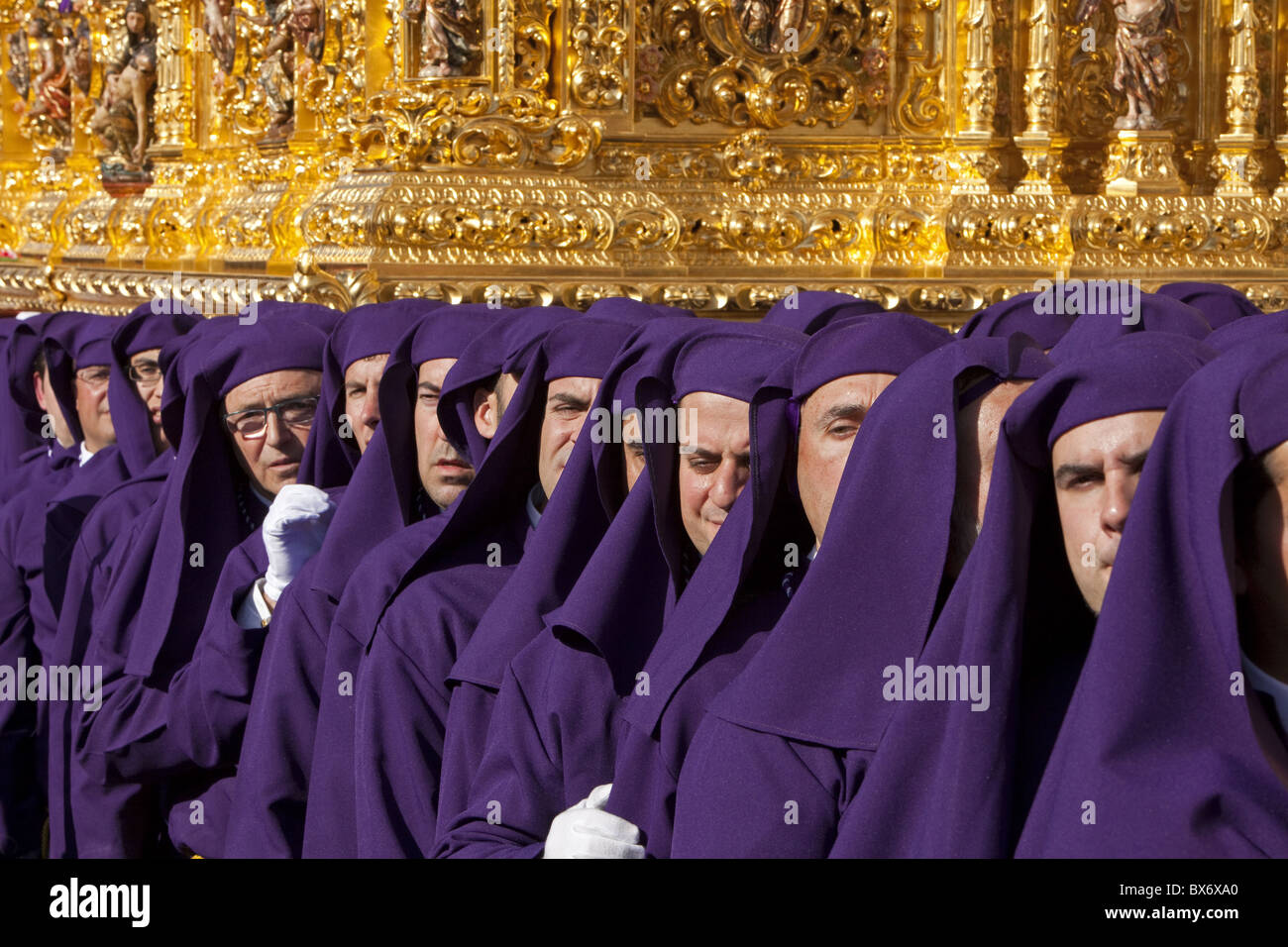 Semana Santa (Holy Week) celebrations, Malaga, Andalucia, Spain, Europe ...