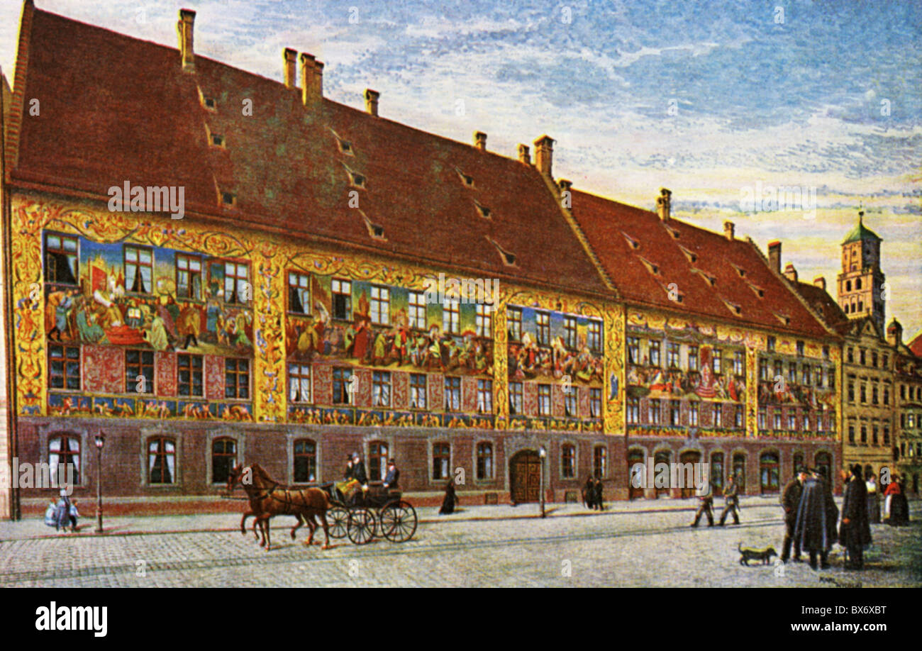 geography / travel, Germany, Augsburg, Fugger Houses, Maximilianstrasse ...