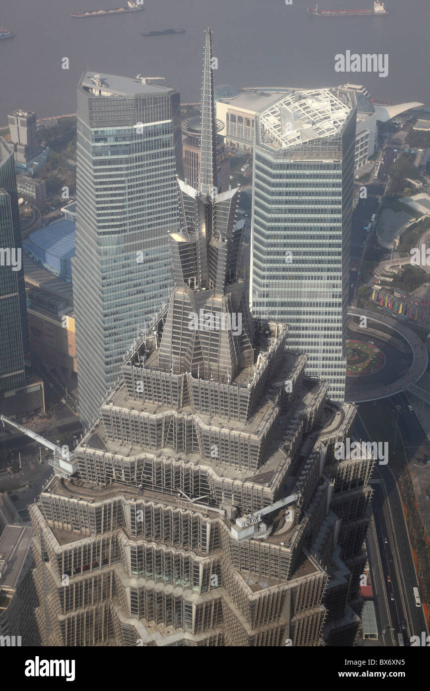 The Top of Jin Mao Tower as seen from Shanghai World Financial Center ...