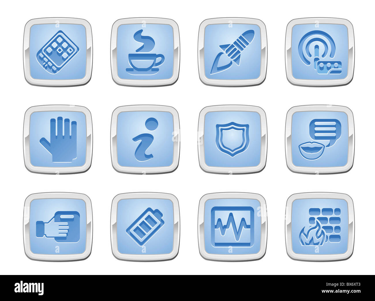 illustration of a set of internet computer application icons Stock ...