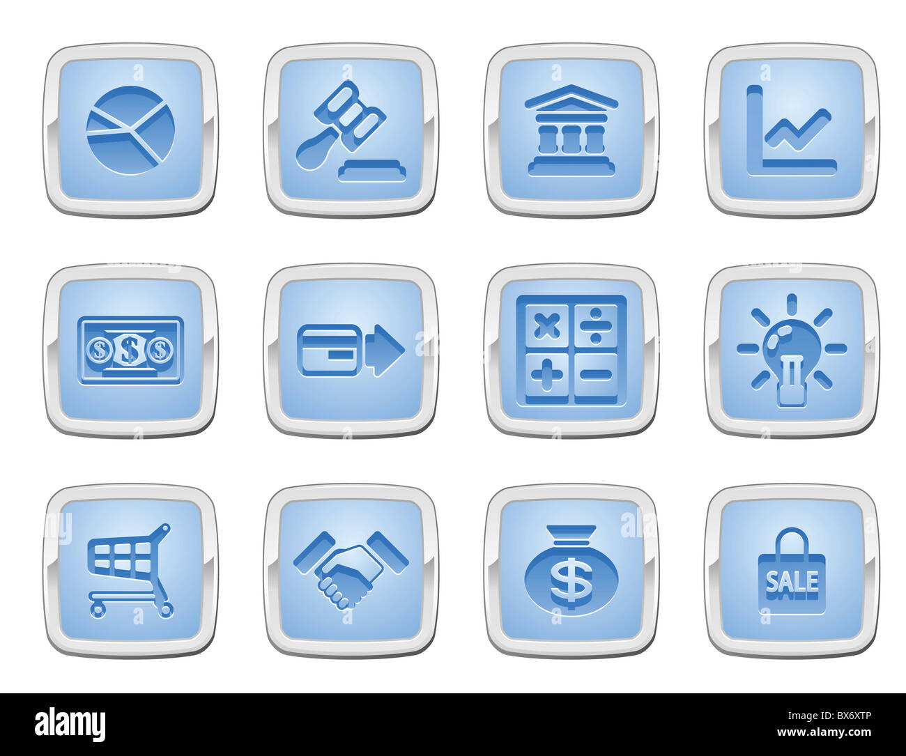 illustration of a set of business and finance internet icons Stock ...