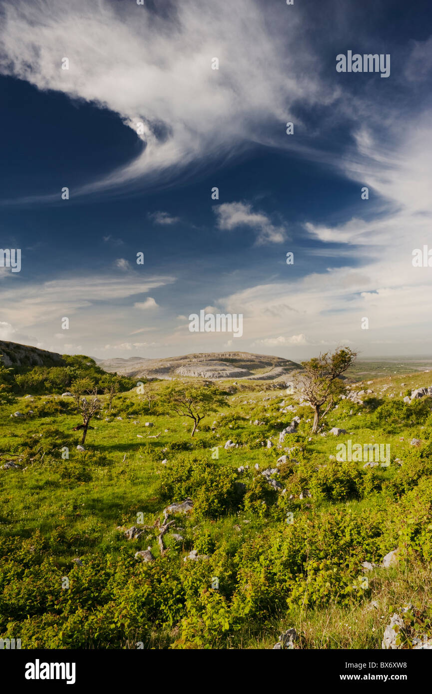 Looking towards Slieve Roe from Mullaghmore, the Burren, Co Clare ...