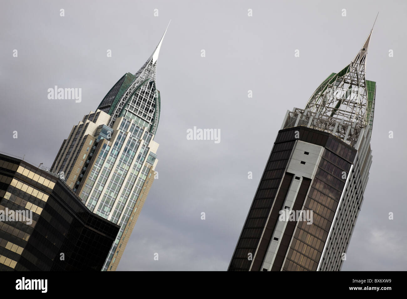 Tilted image of skyscrapers in Mobile Stock Photo - Alamy