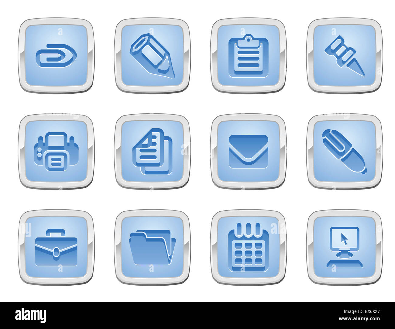 illustration of a set of business and office icons Stock Photo - Alamy