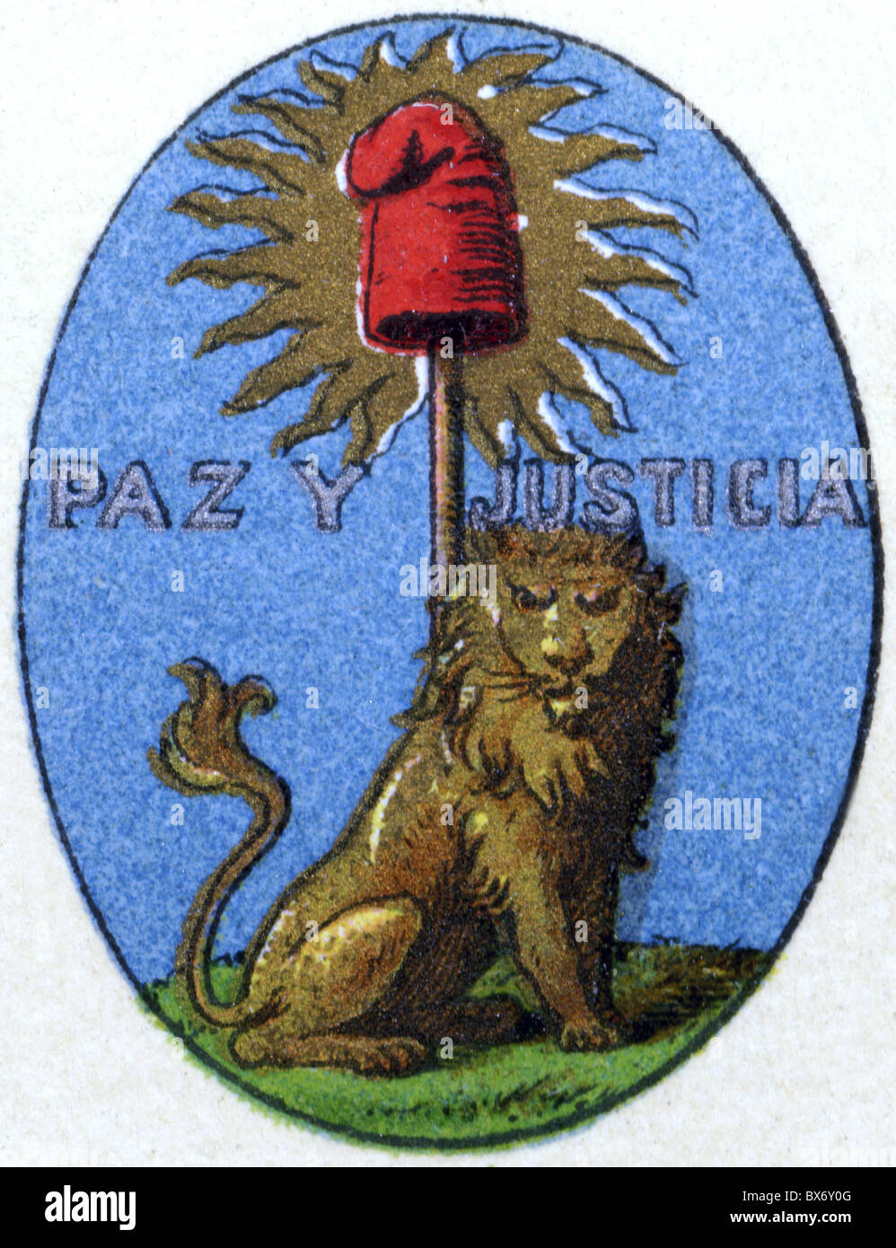 heraldy, coat of arms, Paraguay, national coat of arms, colour ...