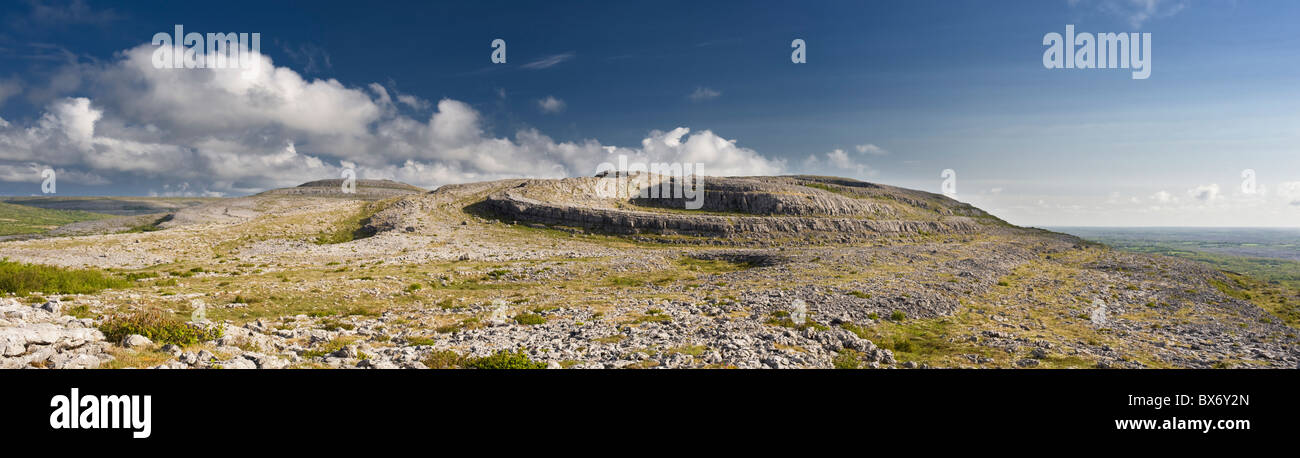 Panorama towards Slieve Roe from Mullaghmore, the Burren, Co Clare ...