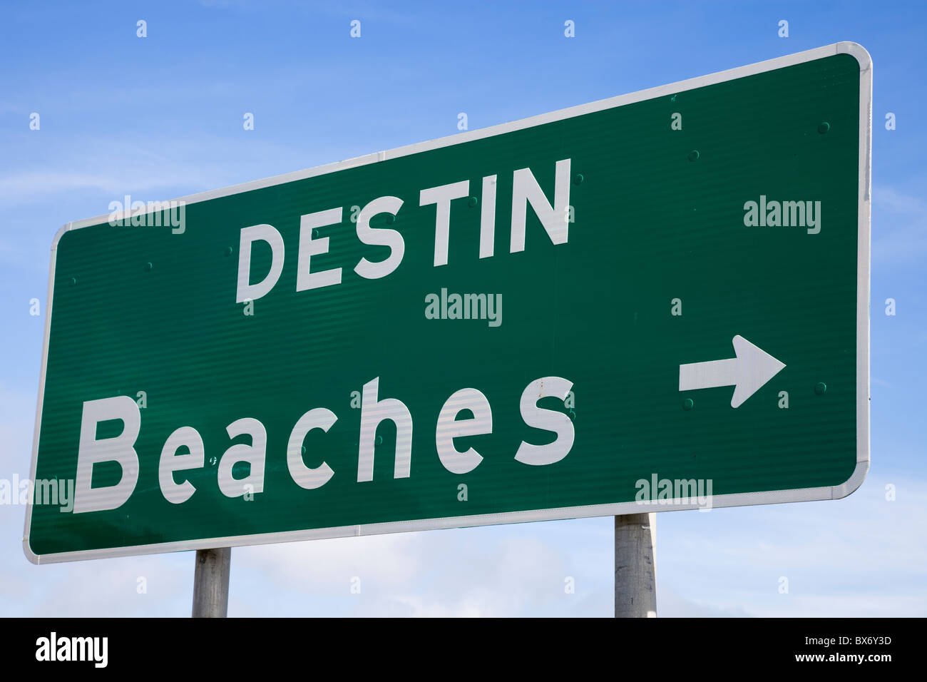 Destin Beaches sign - seen in Florida Stock Photo - Alamy