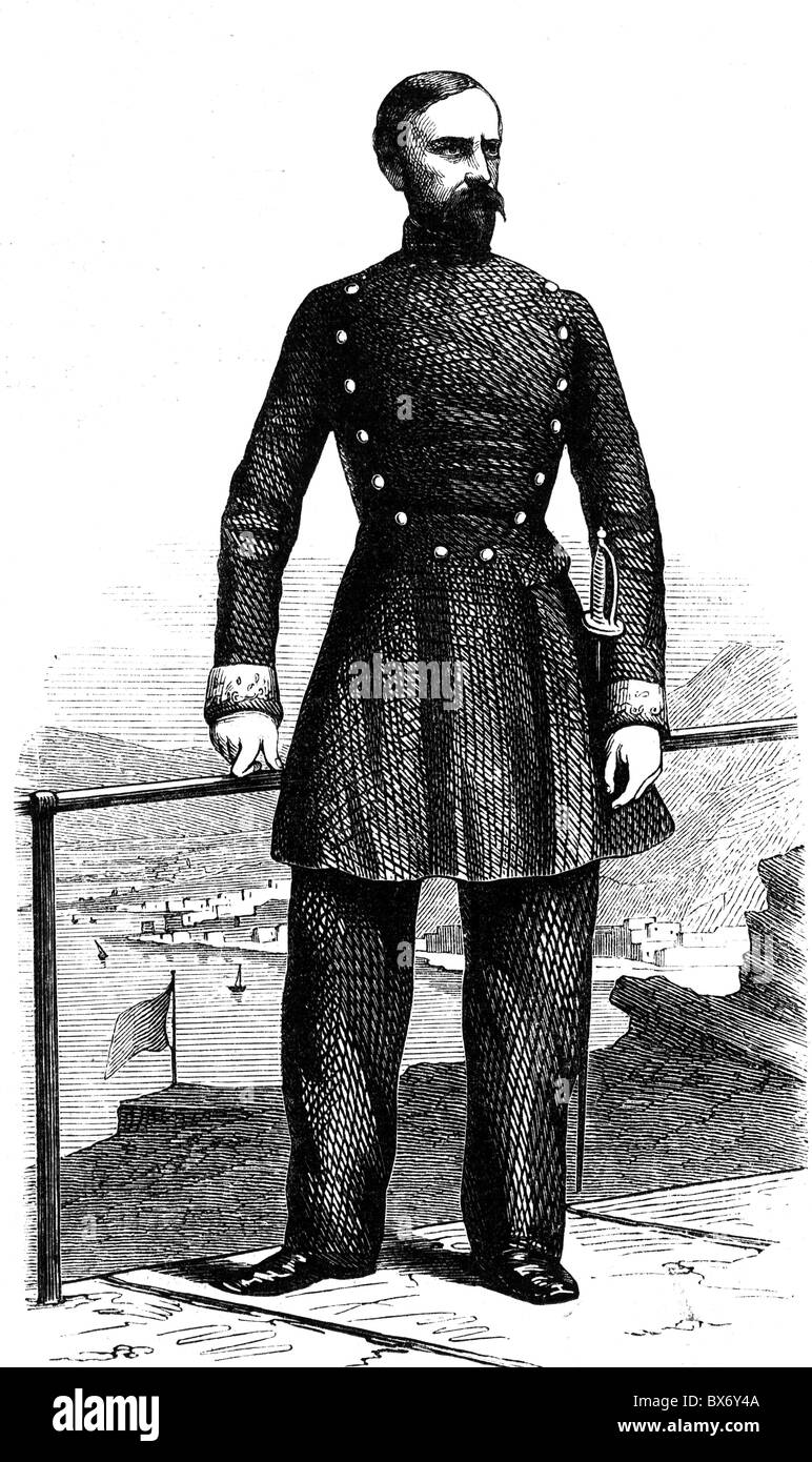 Schumacher, Felix I Baron, 1814 - 1894, Swiss general, full length ...