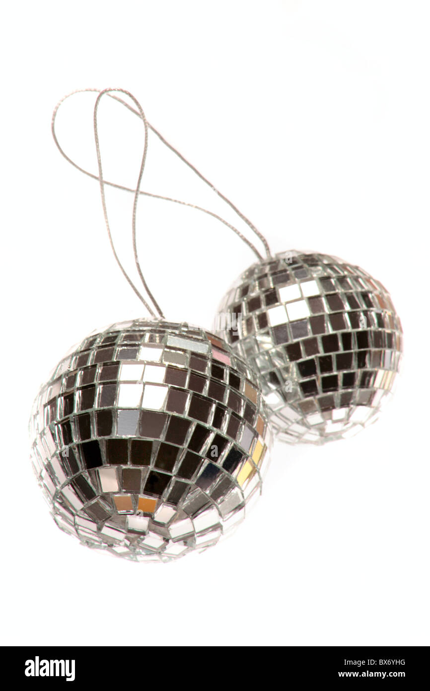 Image of a mirror ball isolated on a white background Stock Photo - Alamy