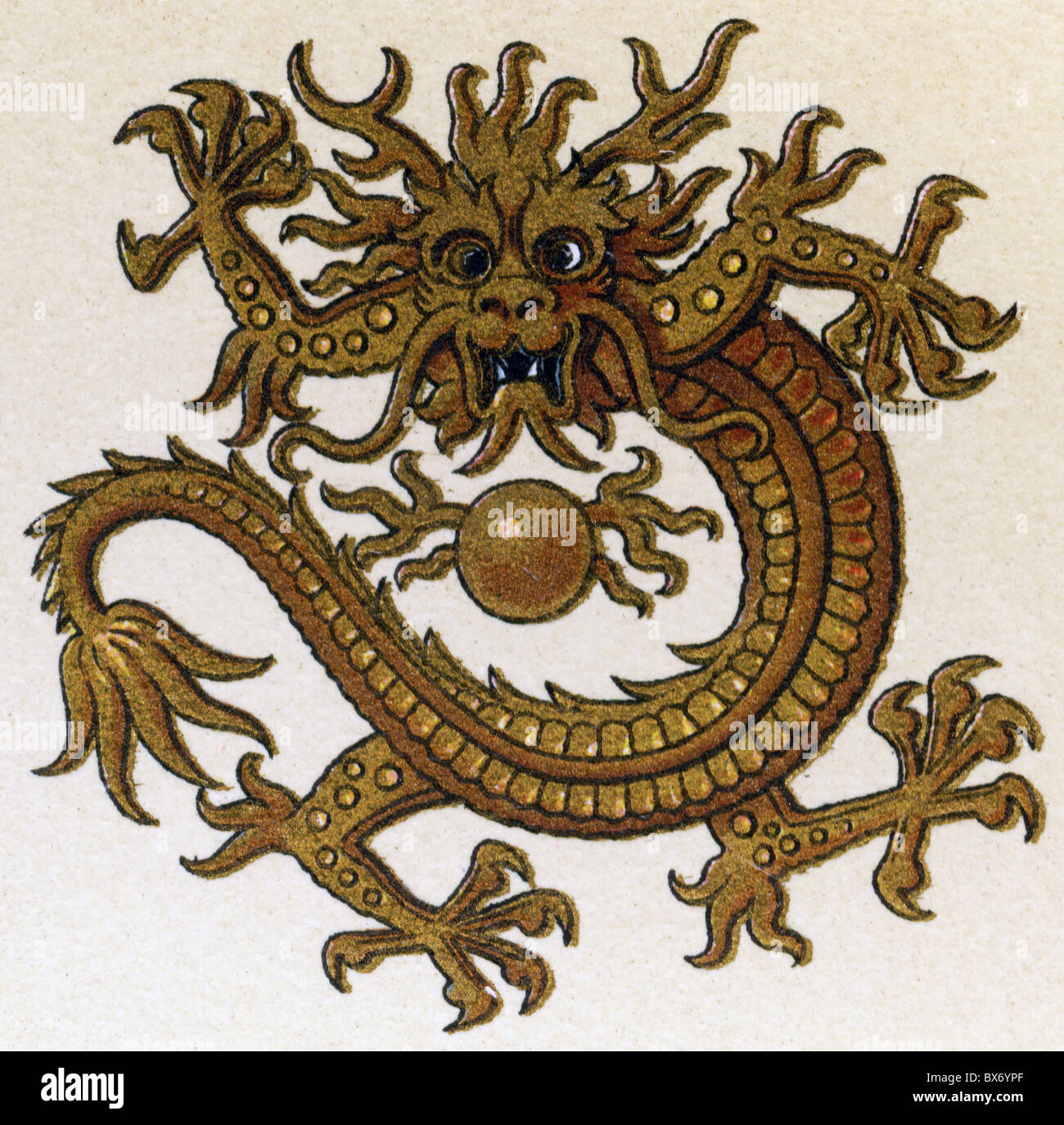 heraldy, coat of arms, China, national coat of arms, colour lithograph ...