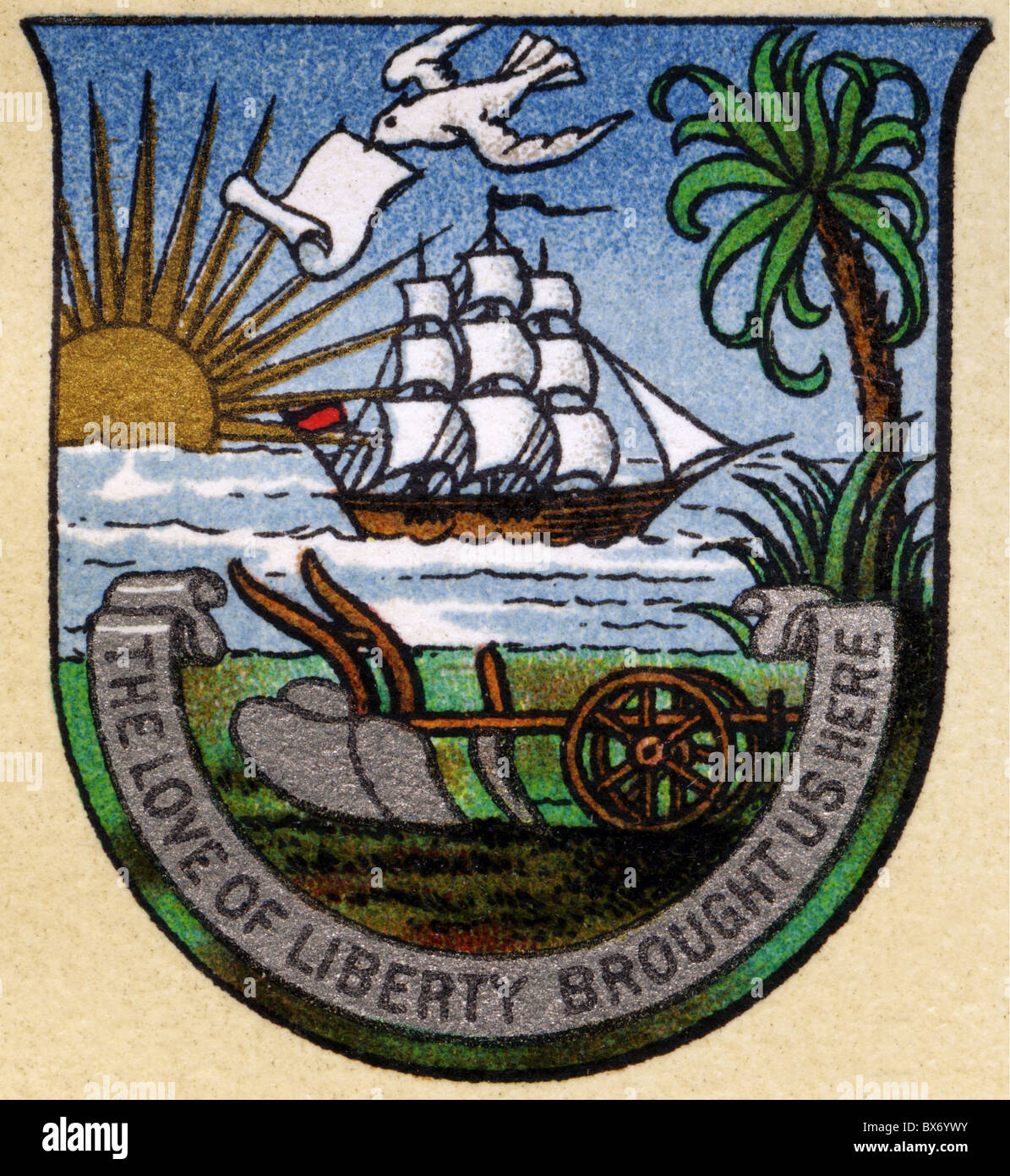 heraldy, coat of arms, Liberia, national coat of arms, colour ...