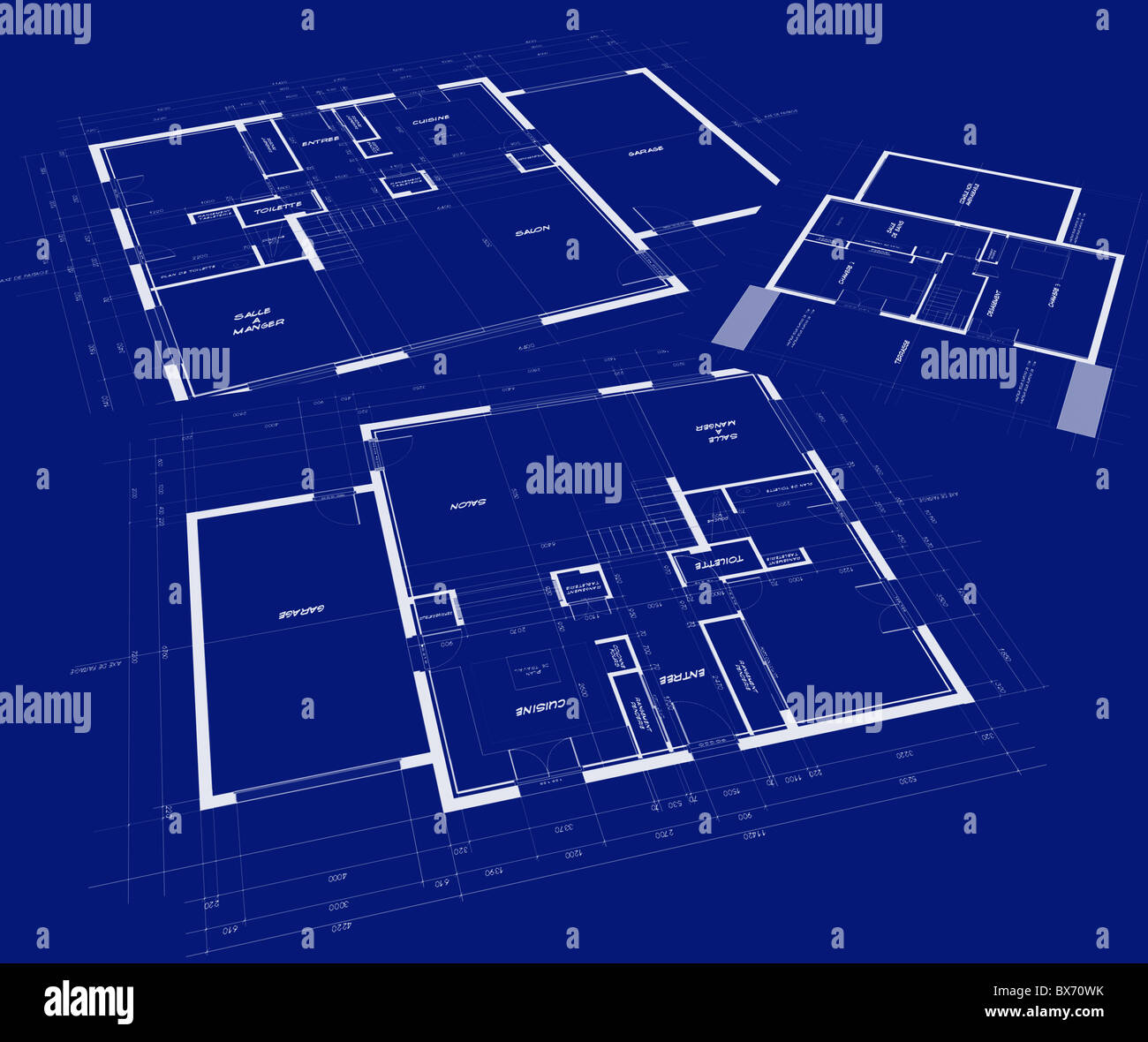 Blueprints for the construccion of a residential development Stock ...