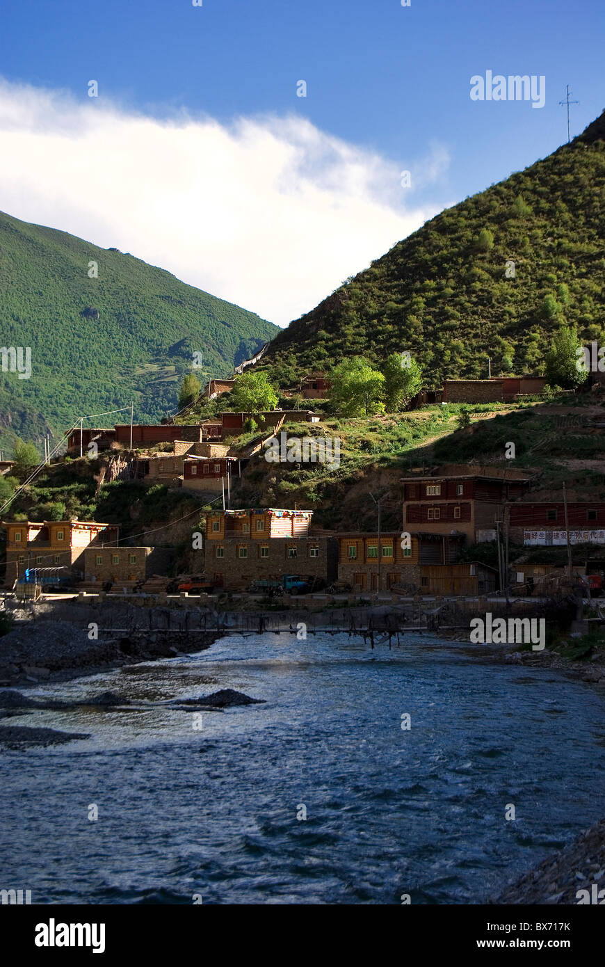 Mountain river flowing through Derge,Sichuan,China Stock Photo - Alamy