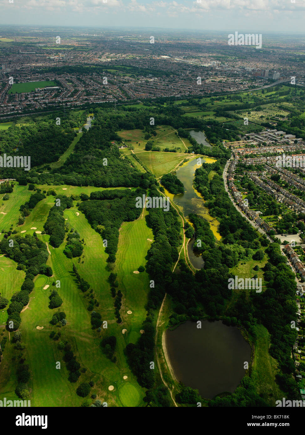 Aerial view of green space Thames Gateway London UK Stock Photo - Alamy