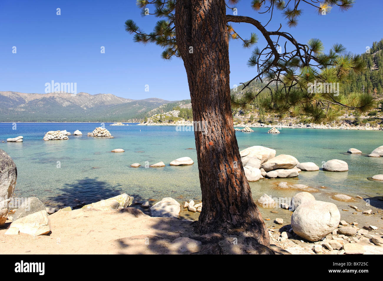 USA, California/Nevada, Lake Tahoe, Sand Harbour State Park Stock Photo ...