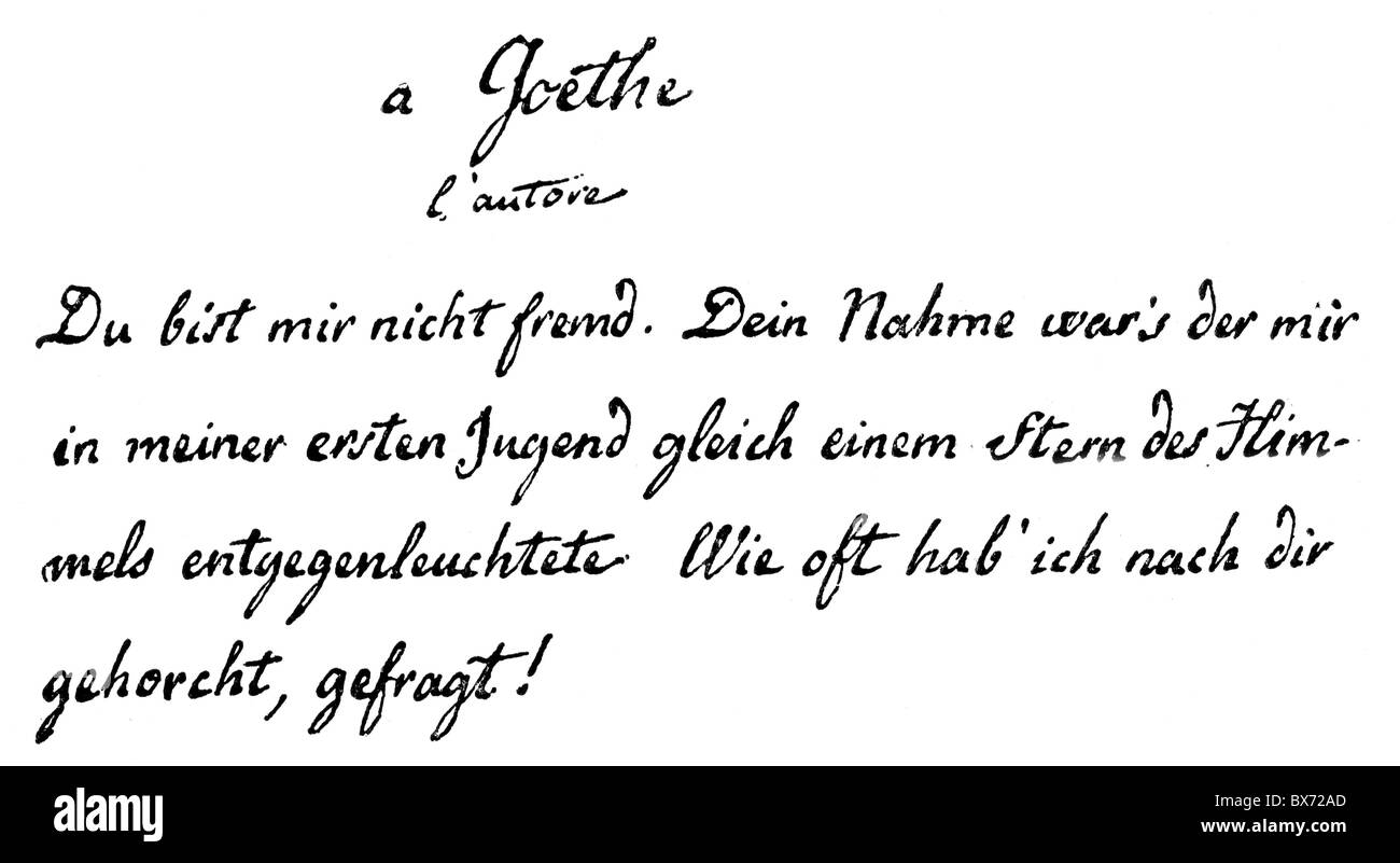 Handwriting of goethe hi-res stock photography and images - Alamy