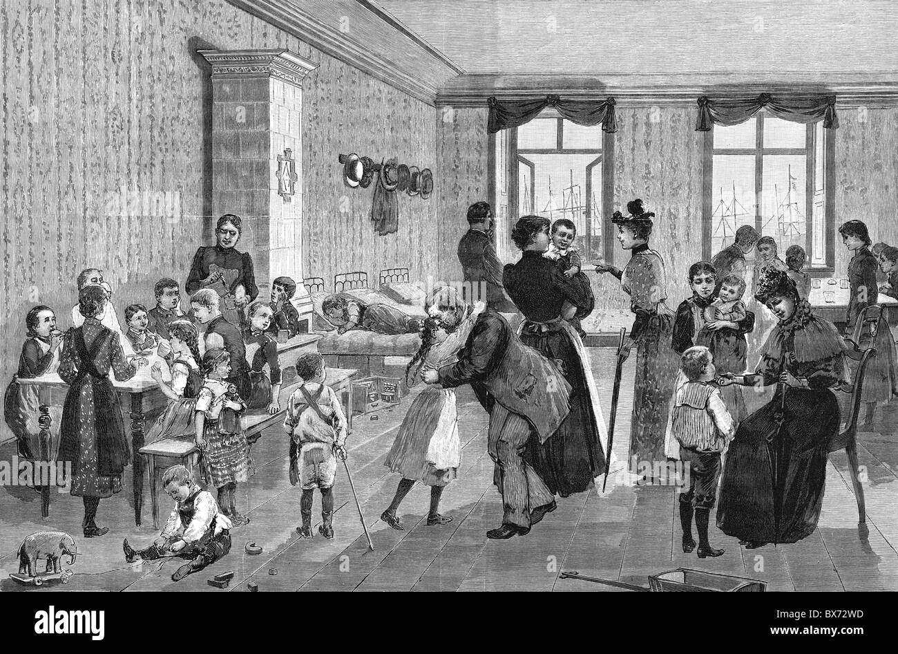 medicine, diseases, cholera, epedemic in Hamburg, 1892, children's ...