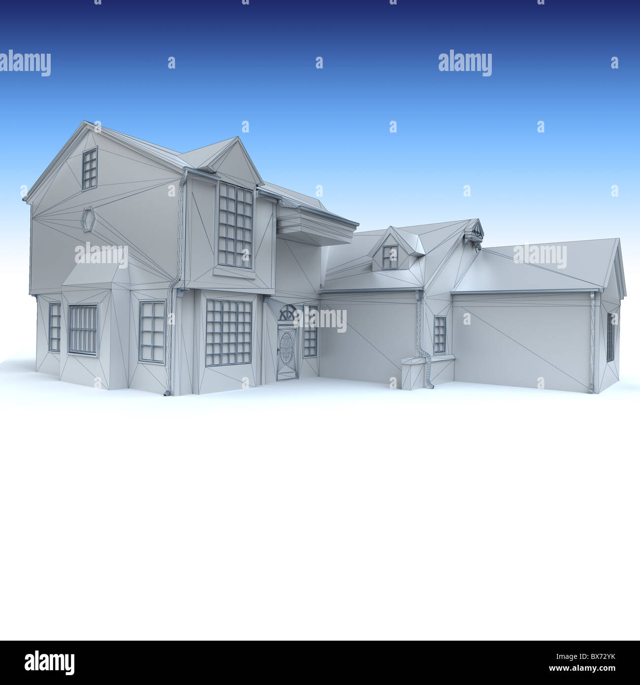 3D rendering of an architecture model in white Stock Photo - Alamy