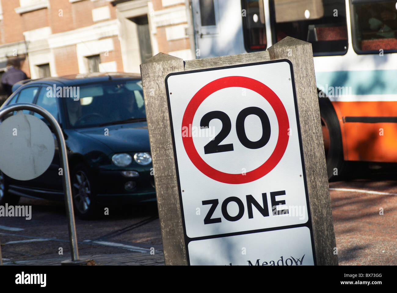 Inner city 20mph speed limit sign Norwich UK Stock Photo - Alamy