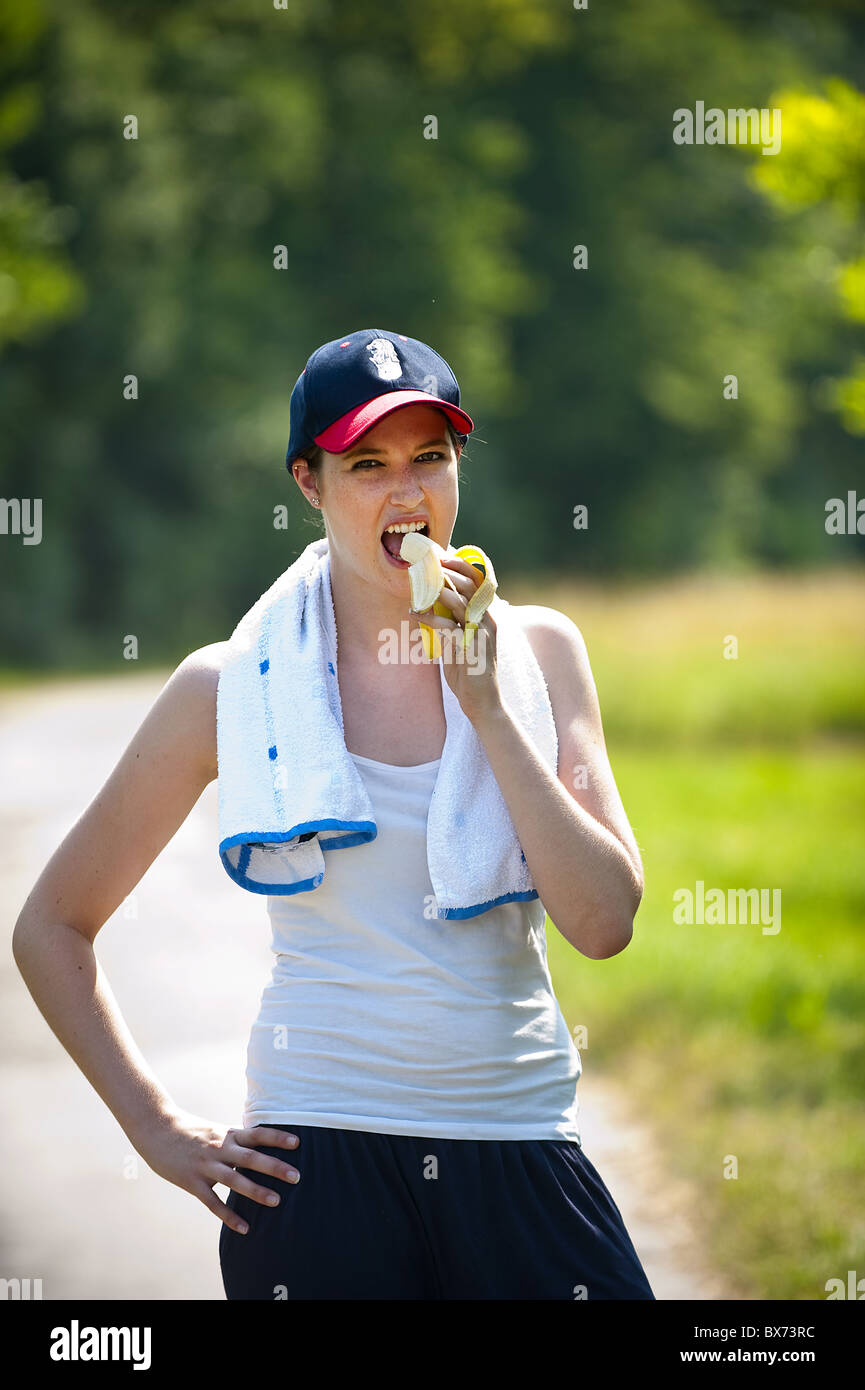 hungry after running Stock Photo - Alamy