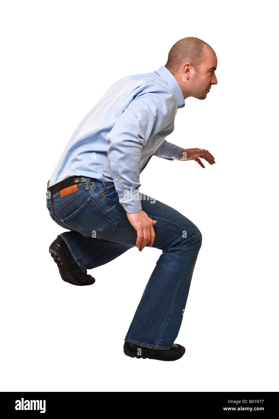 portrait of young caucasian man isolated on white background Stock ...