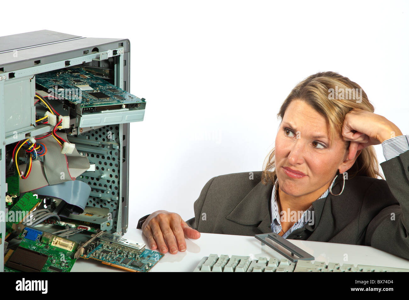 Woman With Broken Computer High Resolution Stock Photography and Images ...