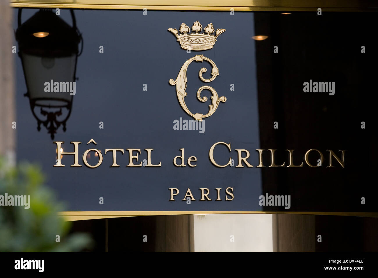 hotel de crillon sign Stock Photo - Alamy