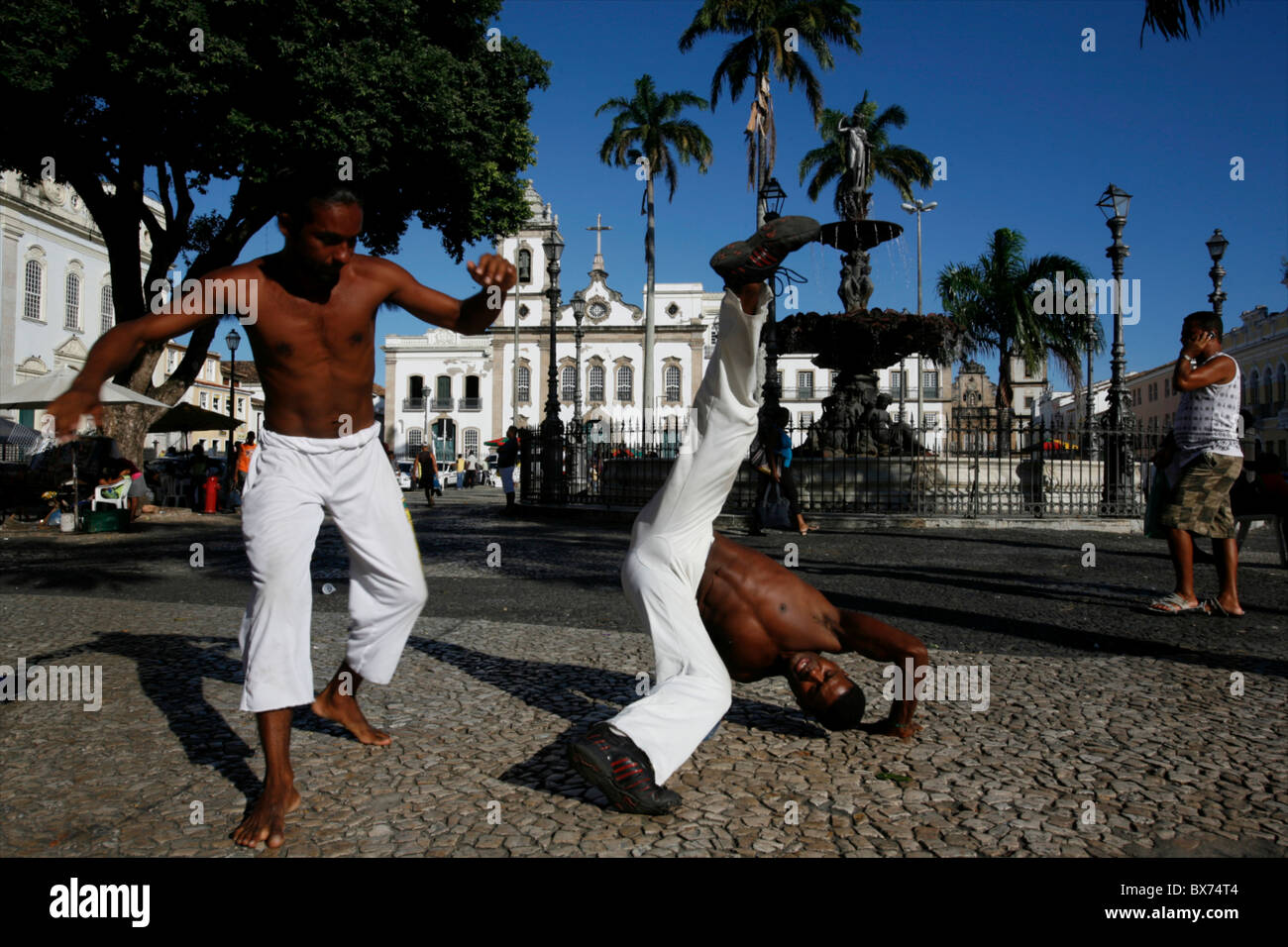 Some capoeira fighters on the 16 de novembro Square District of ...
