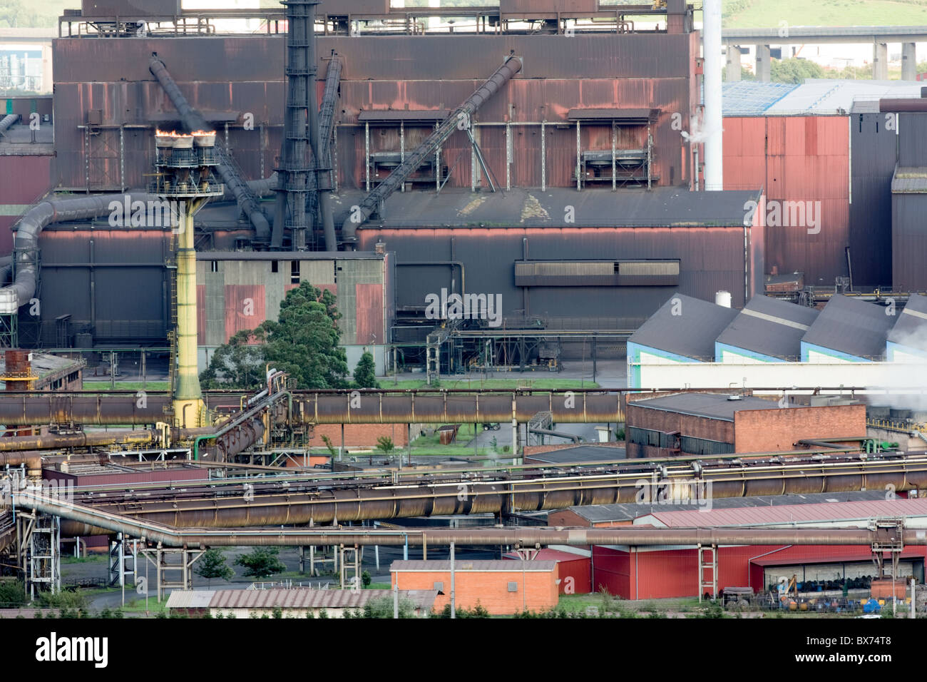 ArcelorMittal Asturias, Spain. Industrial plant, heavy metal industry ...