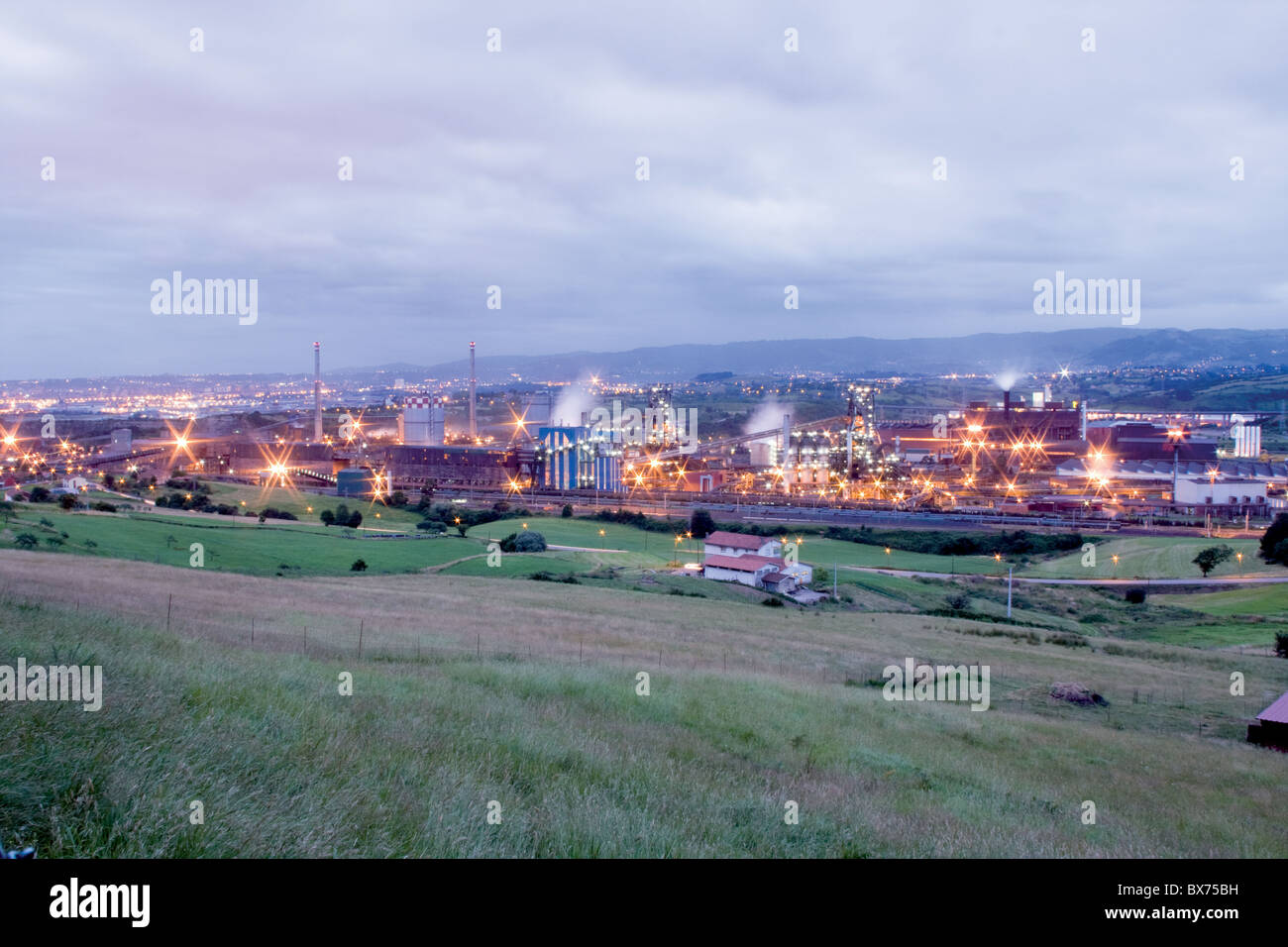ArcelorMittal Asturias, Spain. Industrial plant, heavy metal industry ...