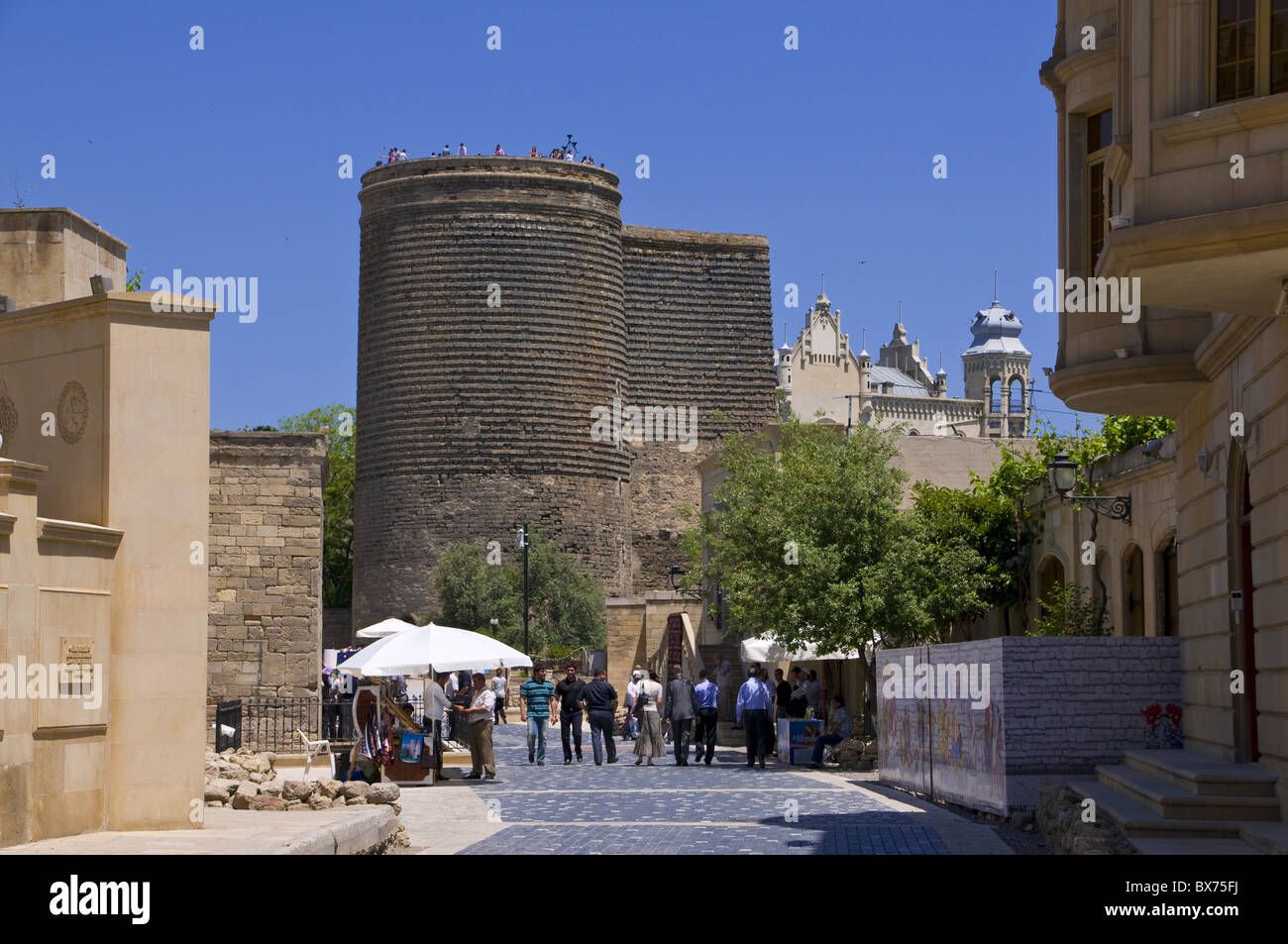 Maiden Tower in the center of the old town of Baku, UNESCO World ...