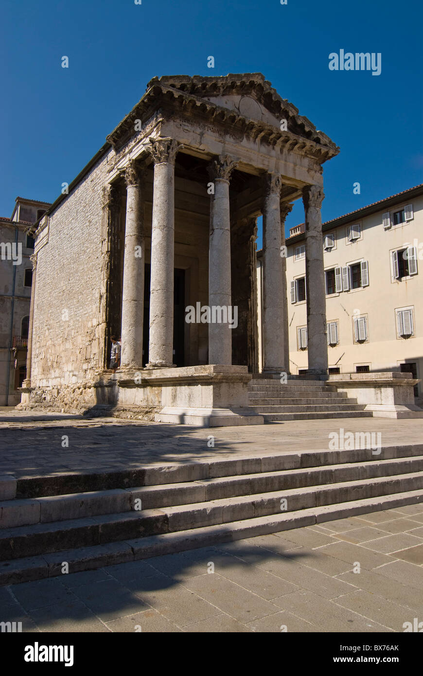 Temple of Rome and Augustus built on the forum during the reign of the ...