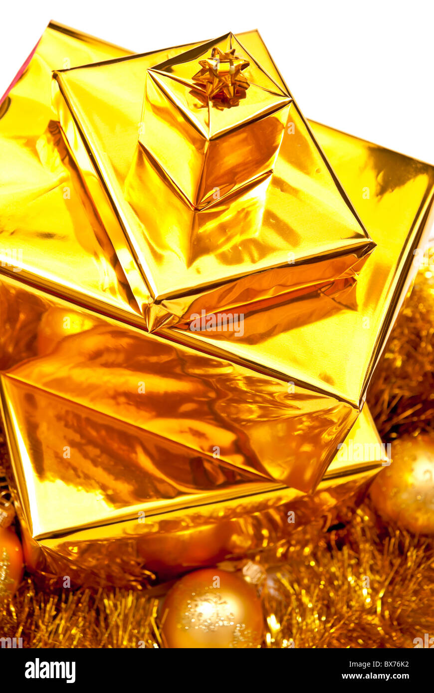 Golden present hi-res stock photography and images - Alamy